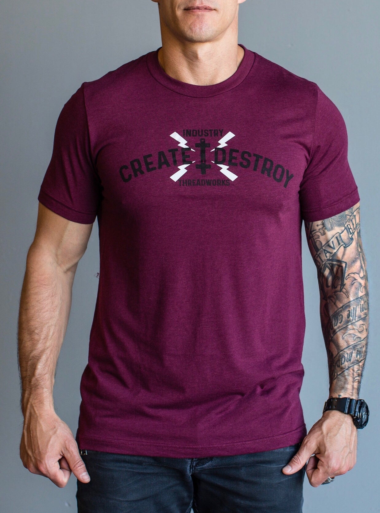Create Lightning - Maroon – Industry Threadworks